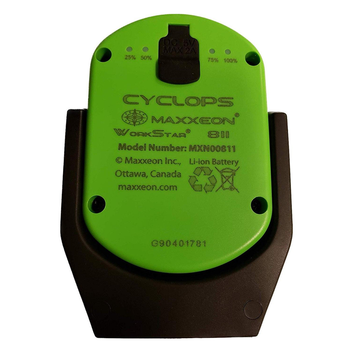 Maxxeon MXN00811, HiVis Green, 720 Lumens, USB Rechargeable LED Cyclops ...