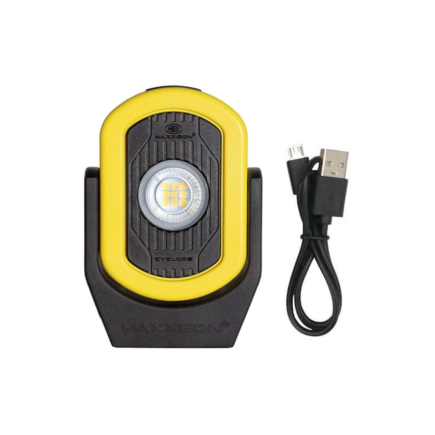 Maxxeon MXN00812, HiVis Yellow, Workstar Cyclops USB Rechargeable LED ...